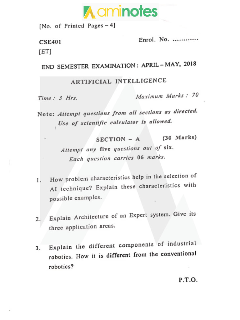 Ai Even Sem 2018 | PDF
