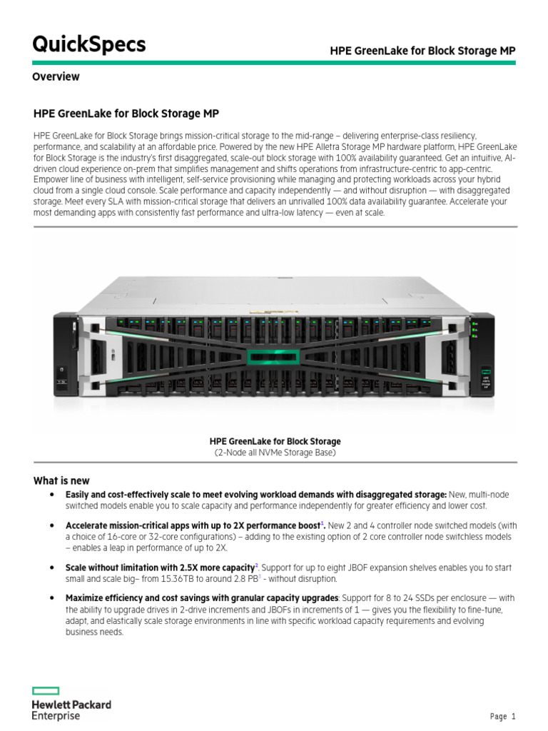 HPE GreenLake For Block Storage MP-A50006985enw | Download Free PDF ...