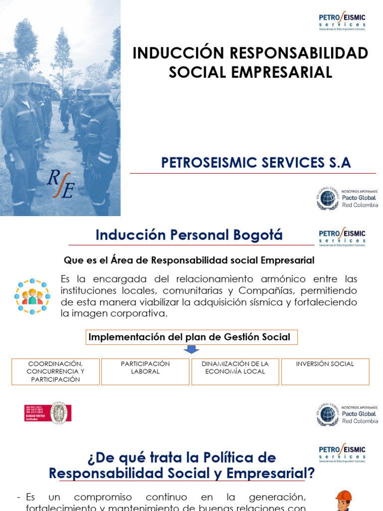 Inducción RSE en Petroseismic Bogotá | PDF | Responsabilidad social ...