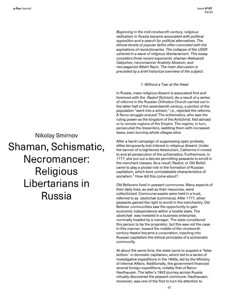 e Flux Journal Shaman Schismatic Necromancer Religious Libertarians in ...
