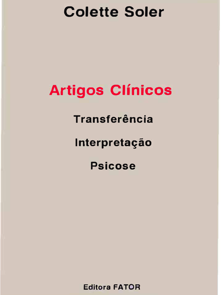 Artigos Clínicos - Colette Soler | PDF | Jacques Lacan | Sigmund Freud