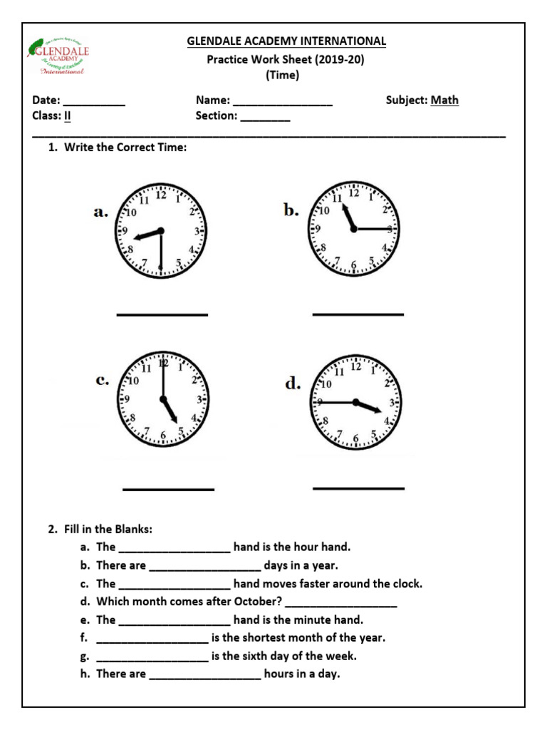 Math Practice Worksheet for Grade II | PDF | Language Arts & Discipline ...