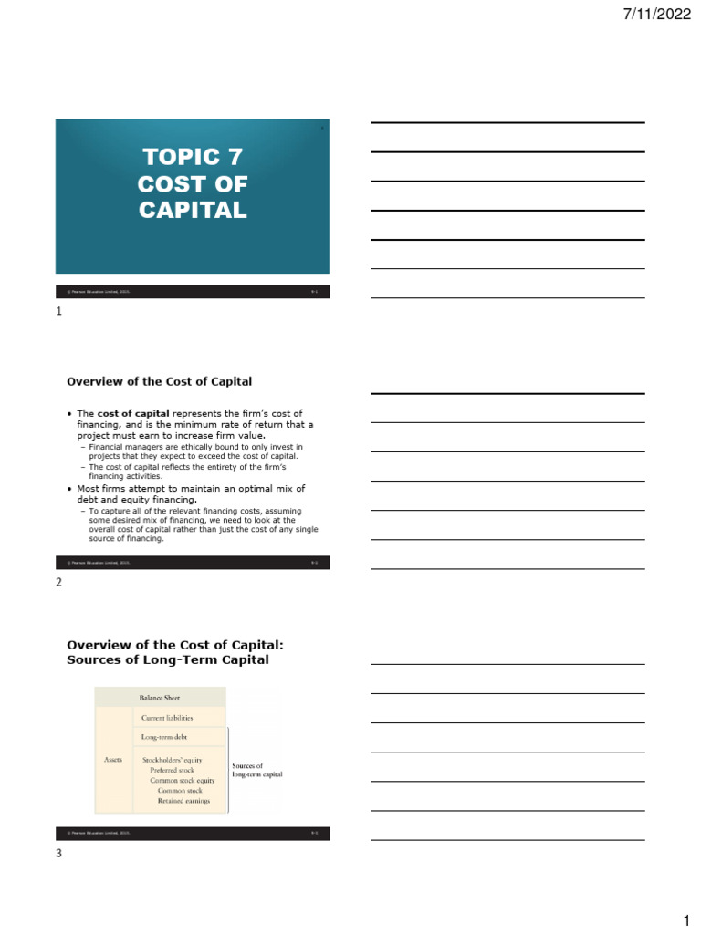 Chapter 7 Cost of Capital (Student) | Download Free PDF | Cost Of ...