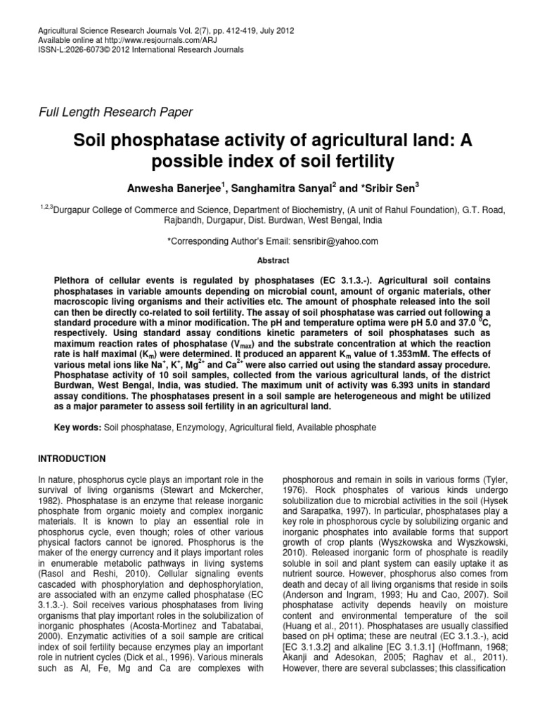 Banerjeeetal | PDF | Soil | Ph