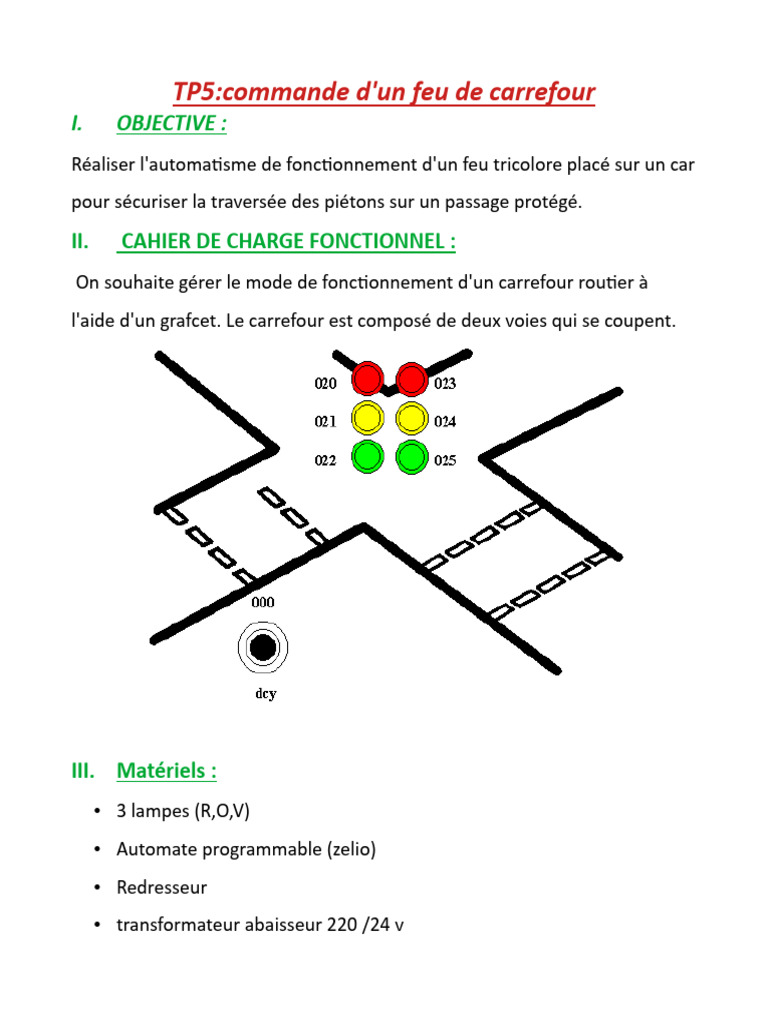 Automatisme d'un feu de carrefour | PDF
