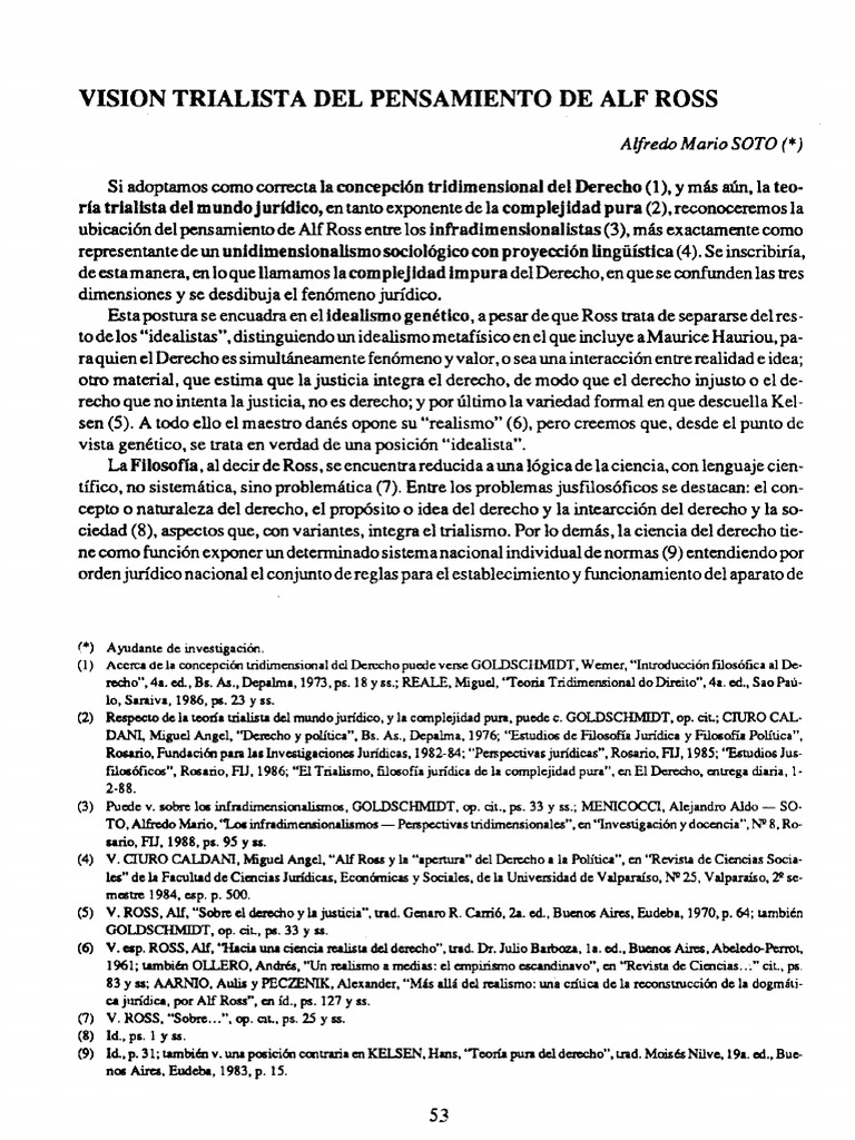 Visión Trialista Del Pensamiento de Alf Ross | PDF