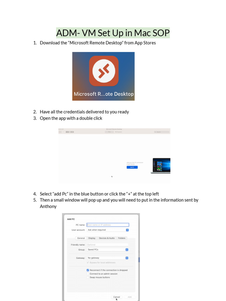 Mac VM Setup Guide for ADM Users | PDF | Computers