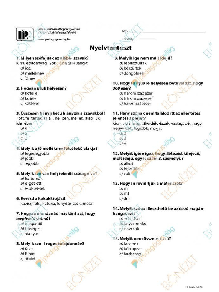 Tudorka Nyelvtan | PDF