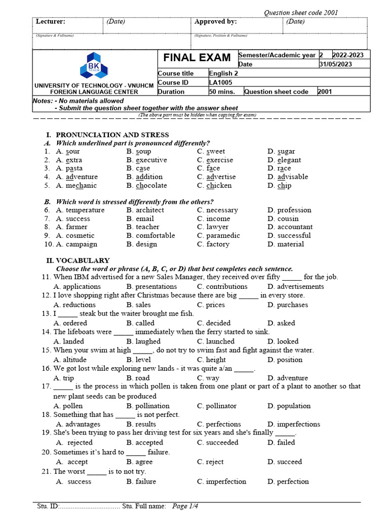 FINAL-TEST_ENGLISH-2_SAMPLE-2 | PDF | Migrant Worker | Employment
