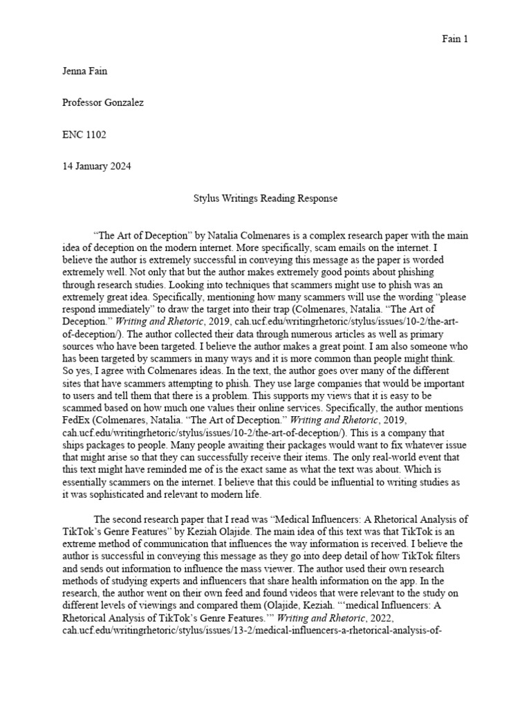 Stylus Writing Reading Response | PDF | Information | Phishing