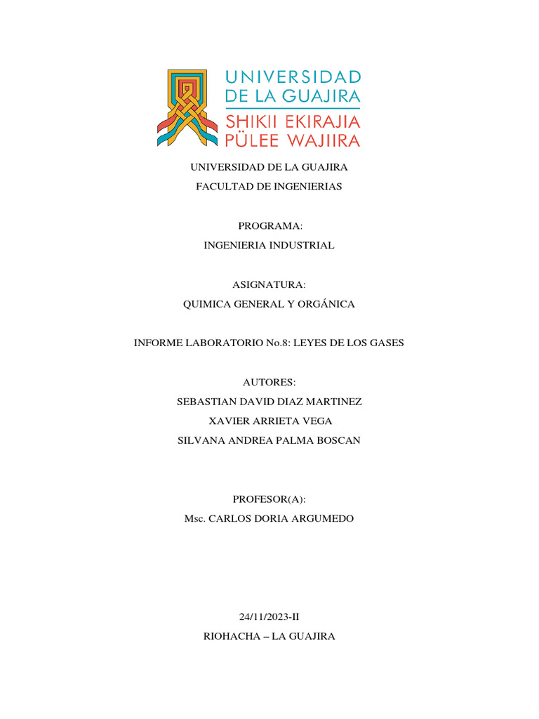 Informe Lab 8 | PDF | Gases | Mecánica estadística