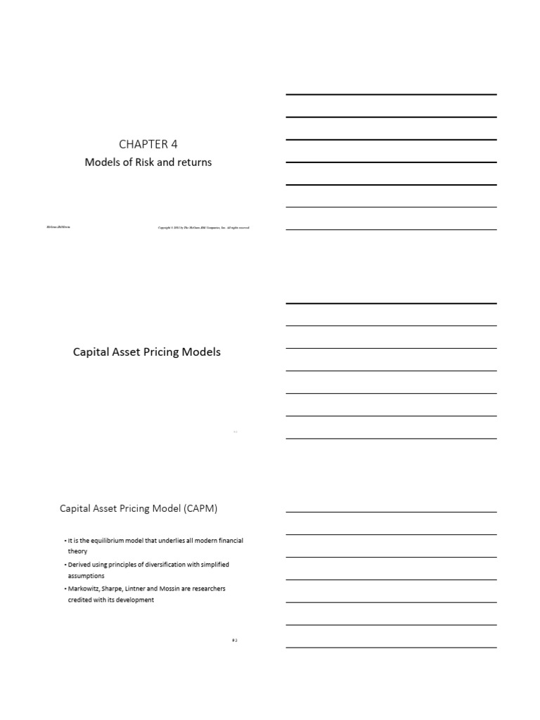 Chapter 4 - The Models of Risk and Return | PDF | Financial Risk ...