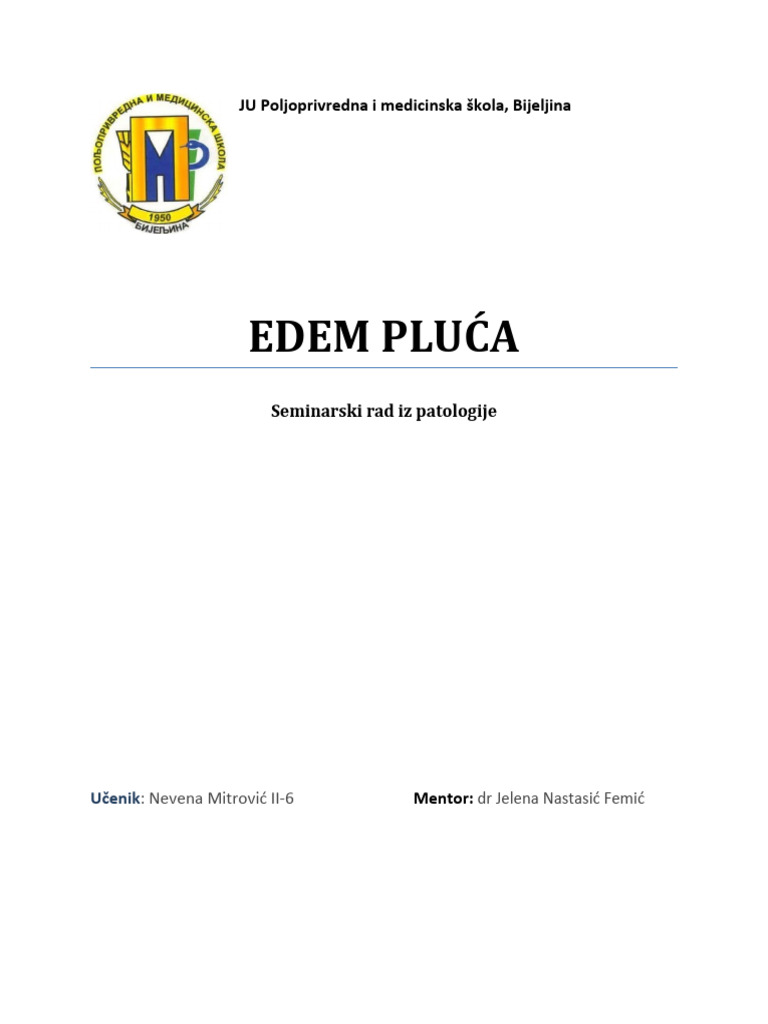 Seminarski Rad - Edem Pluća | PDF