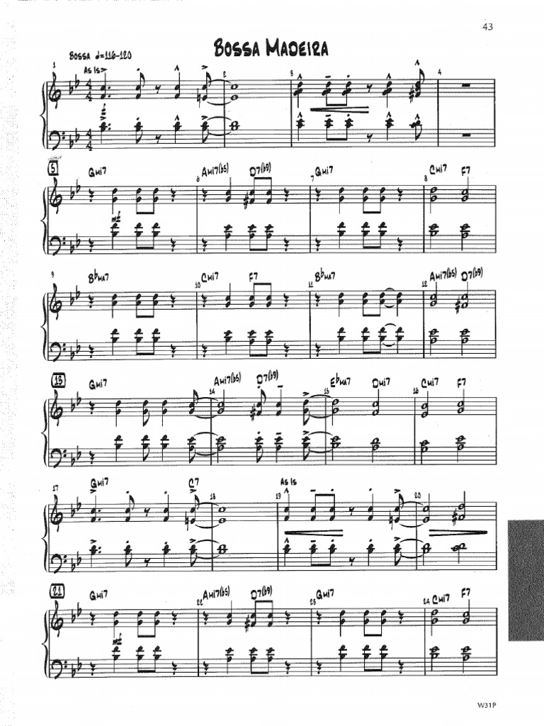Bossa Madeira Piano | PDF