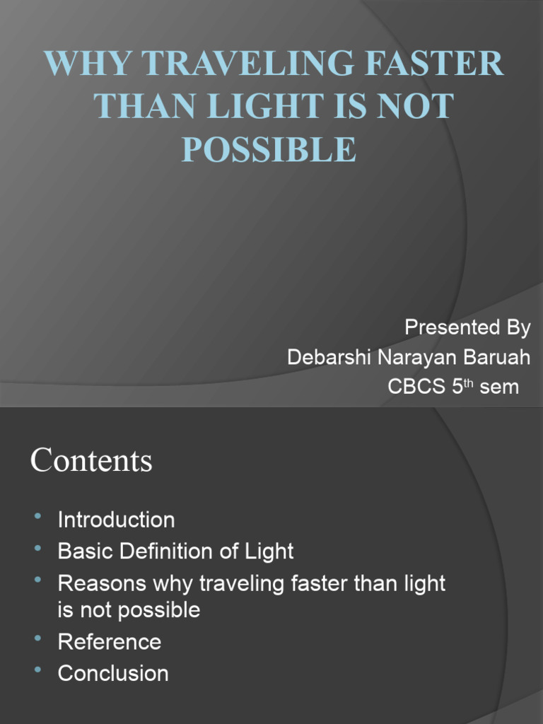 WHY WE CANT TRAVEL FASTER THAN LIGHT | PDF | Spacetime | Special Relativity