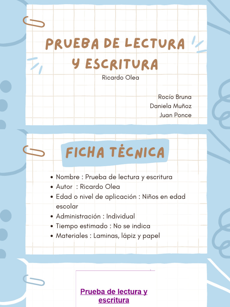 Prueba Lectura y Escritura | PDF