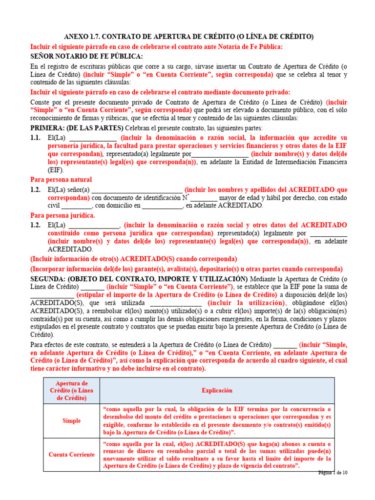 Contrato de Linea de Credito | Descargar gratis PDF | Póliza de seguros ...