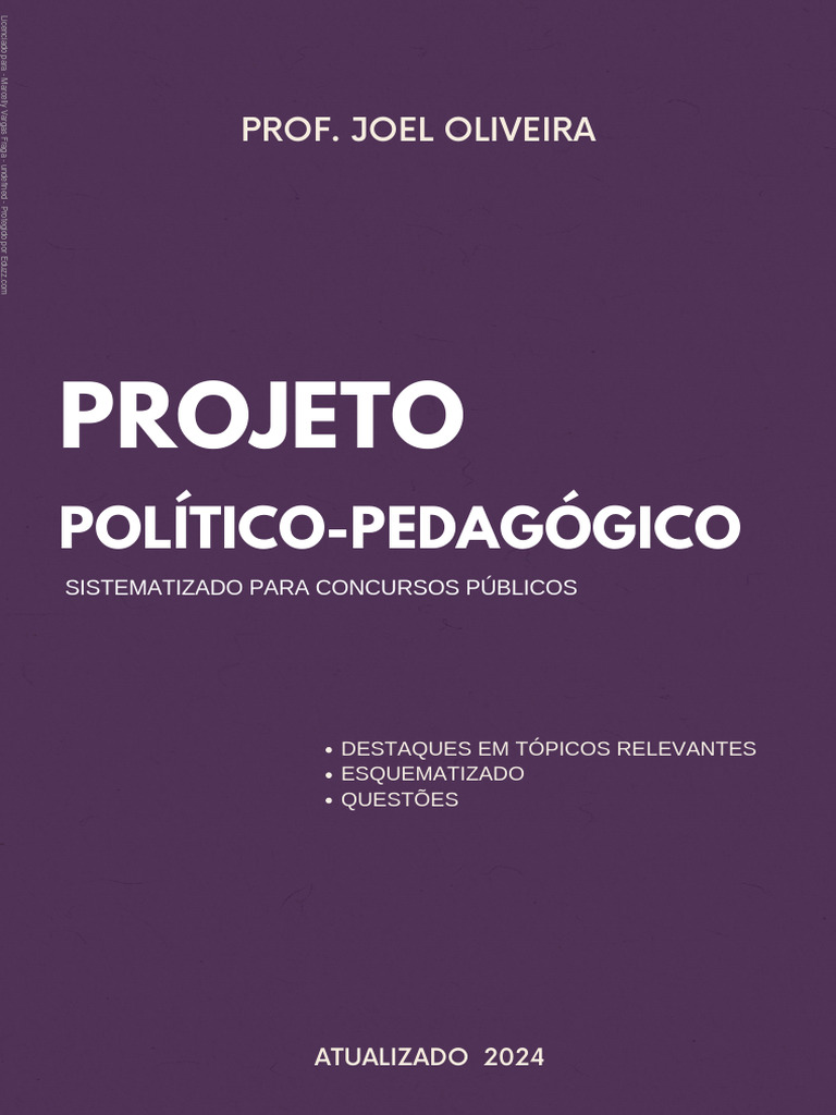 PPP Projeto Politico Pedagogico Atualizado 2024 | PDF | Pedagogia | Escolas