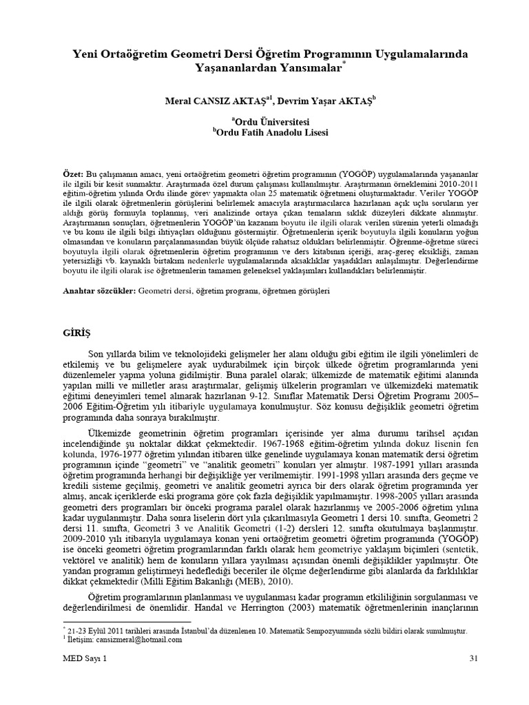 Yeni Orta - Retim Geometri Dersi - Retim Program - N - N Uygulamalar ...