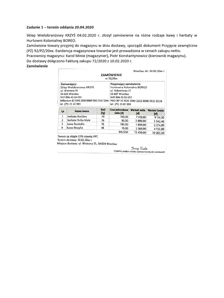 WSIP Z. 1.1 Przyj Ecie Zewnętrzne | PDF