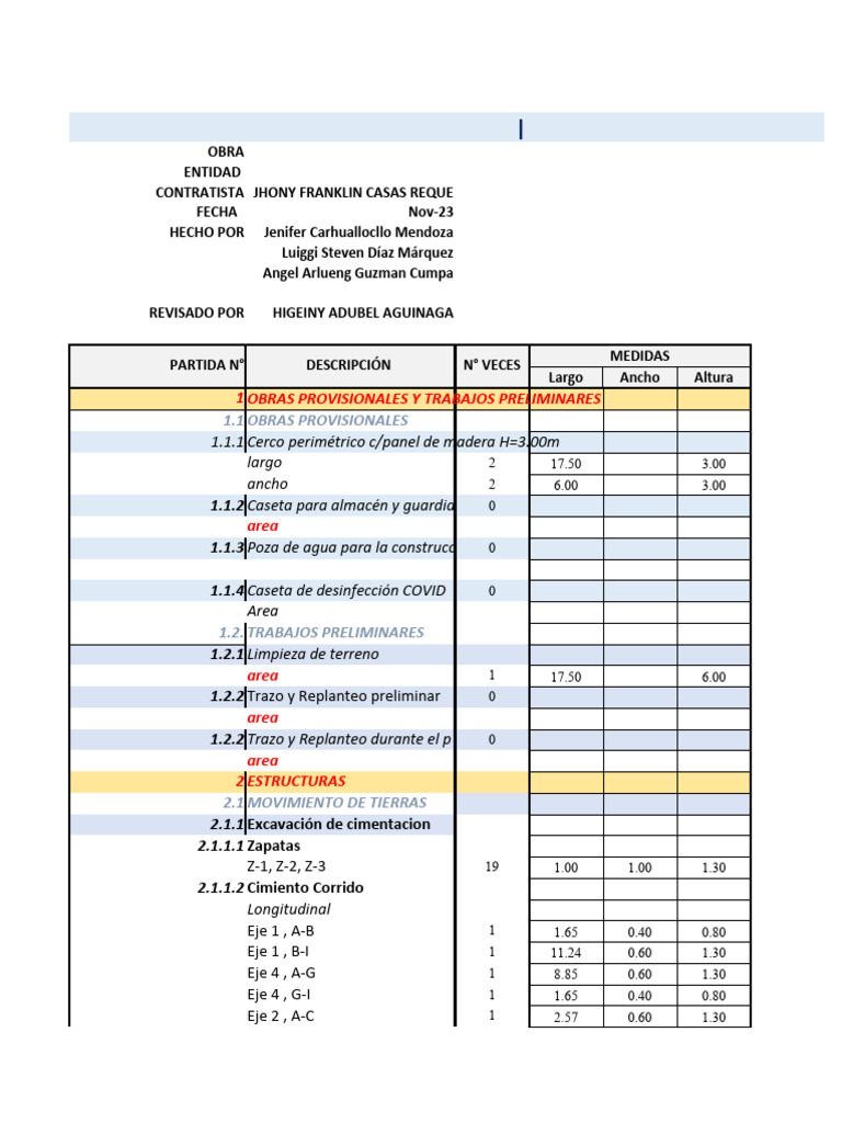 METRADOS ARQUI ESCTRU (Con Acero) ELECTRICAS GAS HIDROSANITARIAS | Descargar gratis PDF ...