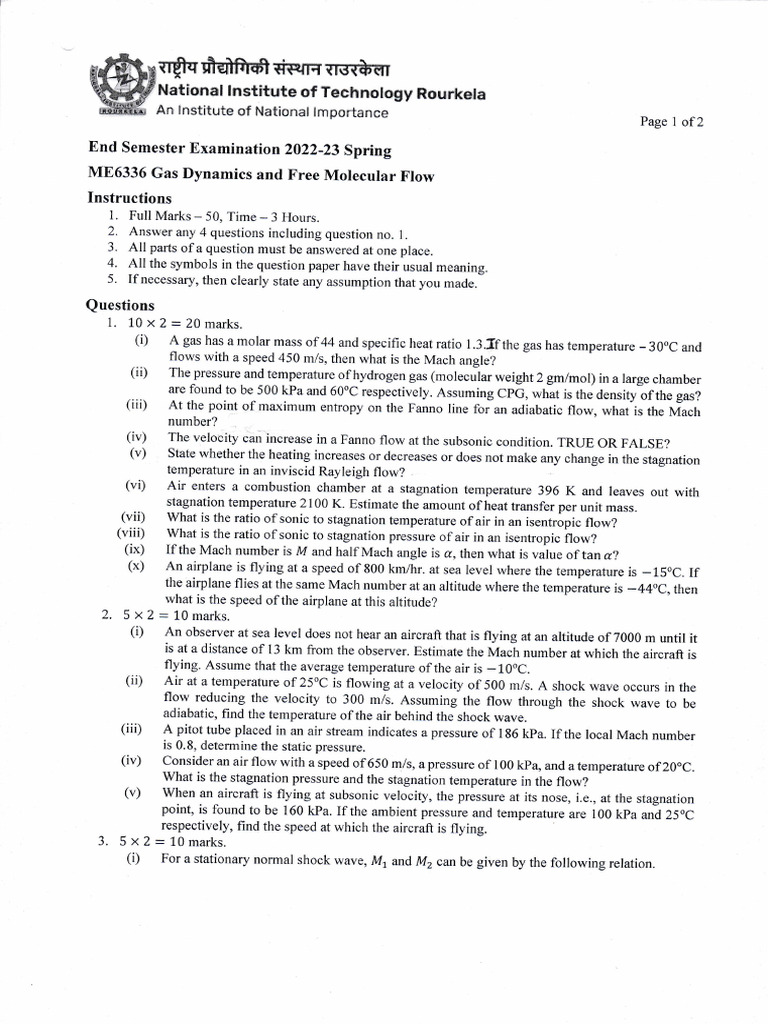 ME6336 | PDF | Mach Number | Fluid Dynamics