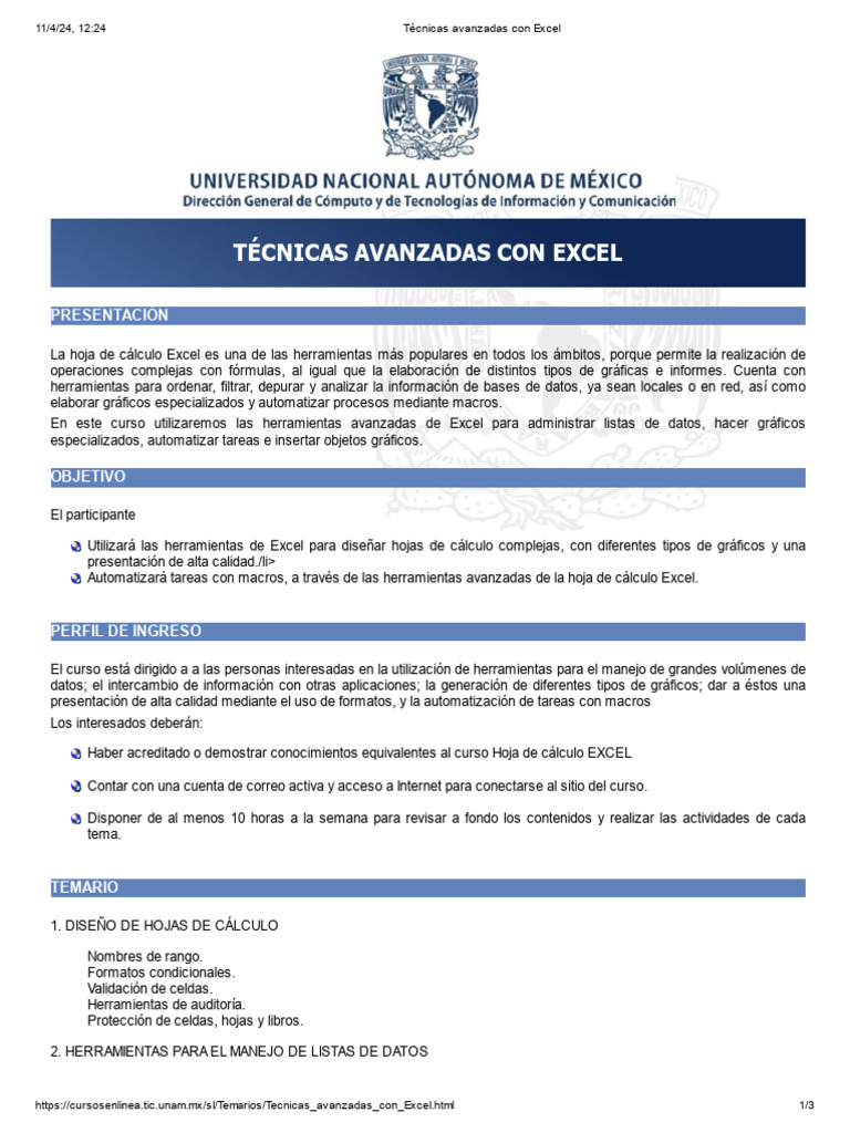 24 Técnicas Avanzadas Con Excel | PDF | Microsoft Excel | Hoja de cálculo