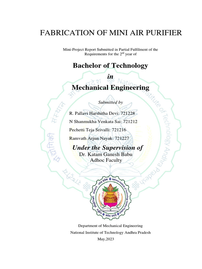 Mini Air Purifier Project Report | PDF | Air Pollution | Particulates