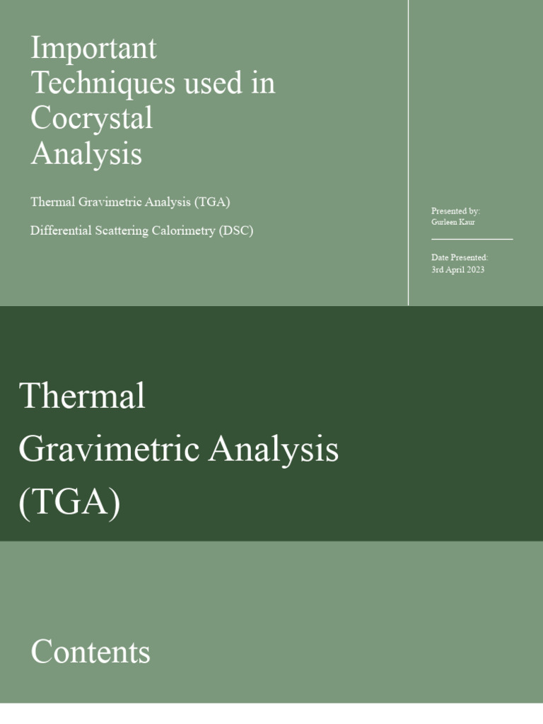 TGA and DSC Techniques Overview | PDF | Thermogravimetric Analysis ...