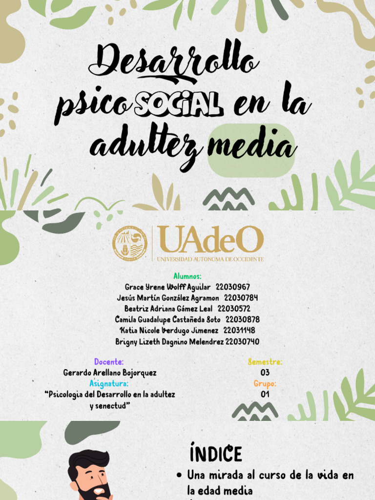 Desarrollo Psicosocial en La Adultez Media | PDF | Adultos | Homosexualidad