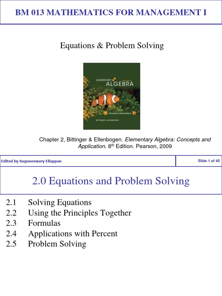 Mathematics of Management C2 (Equations and Problem Solving) | Download ...