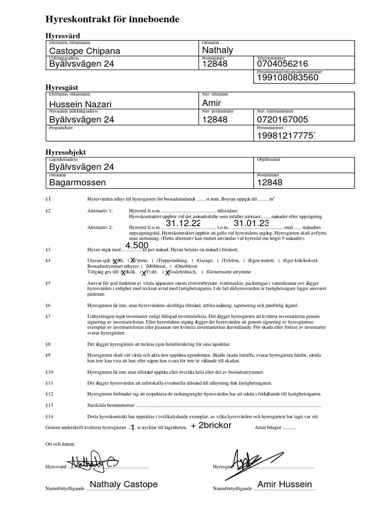 SB Inneboende Kontrakt | PDF