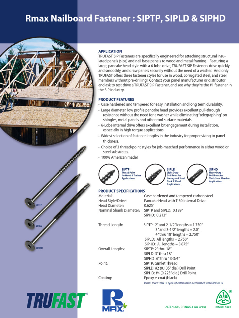 Rmax Nailboard Fasteners Data Sheet | PDF | Steel | Wood