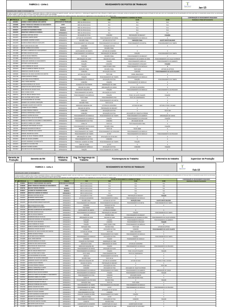 Quadro de Revezamento | PDF
