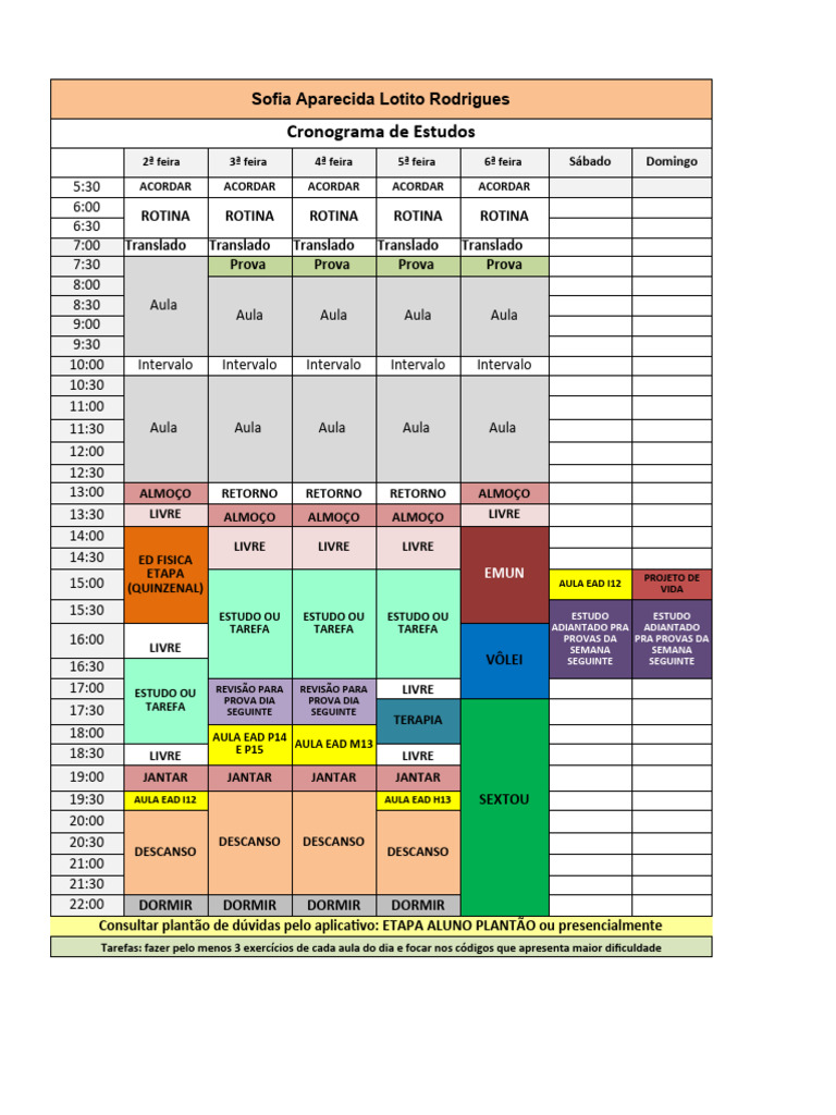 Cronograma Aulas | PDF