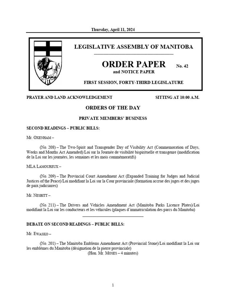 orderpaper | PDF