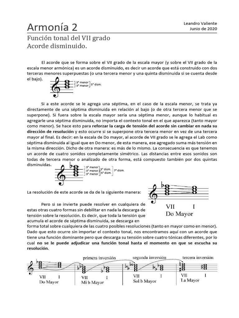 Armonia 2 VII Grado | PDF | Acorde (Música) | Escala (música)
