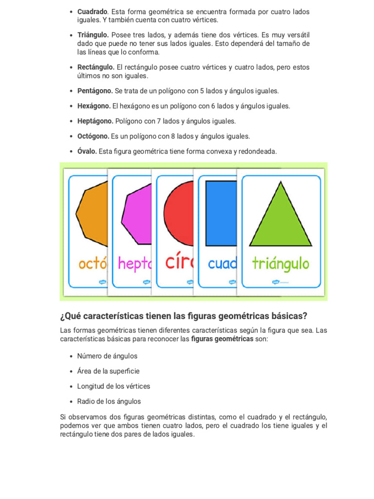 ¿Qué Son Las Figuras Geométricas - Información y Actividades | PDF | Geometría | Rectángulo