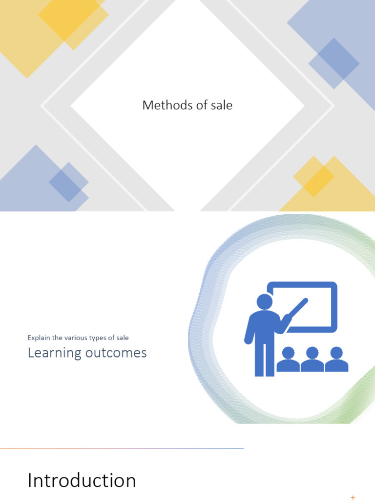 Lecture 3 - Methods of Sale | PDF