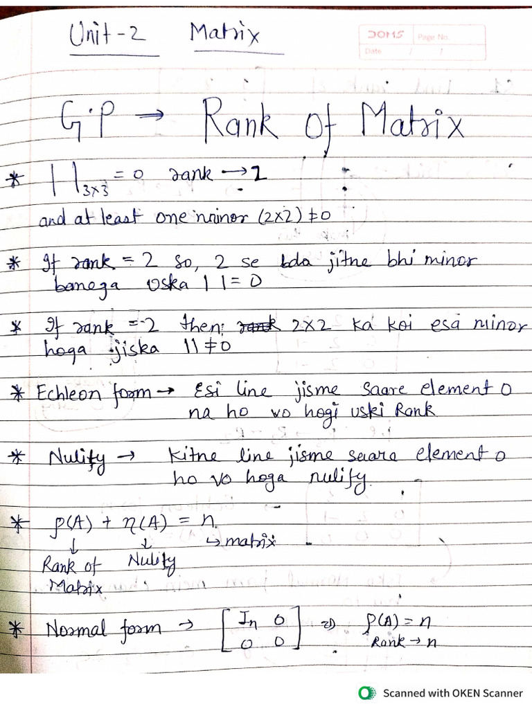 Unit-2 Matrix GP Notes | PDF