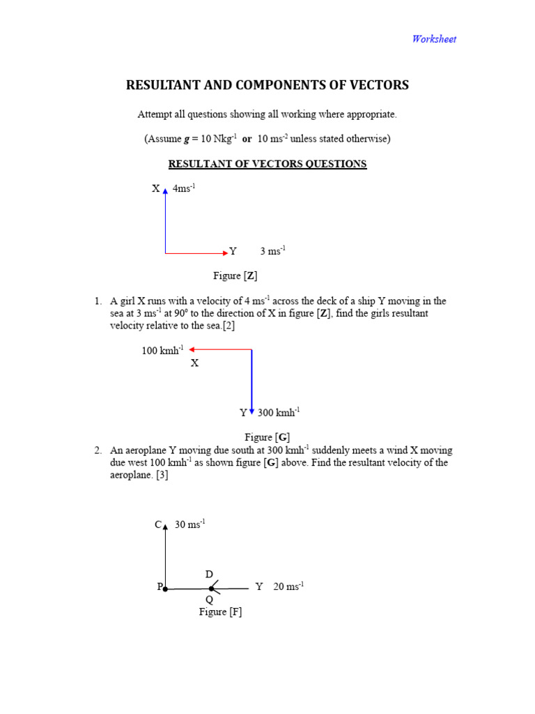 Resultant and Components of Vectors | PDF | Force | Euclidean Vector