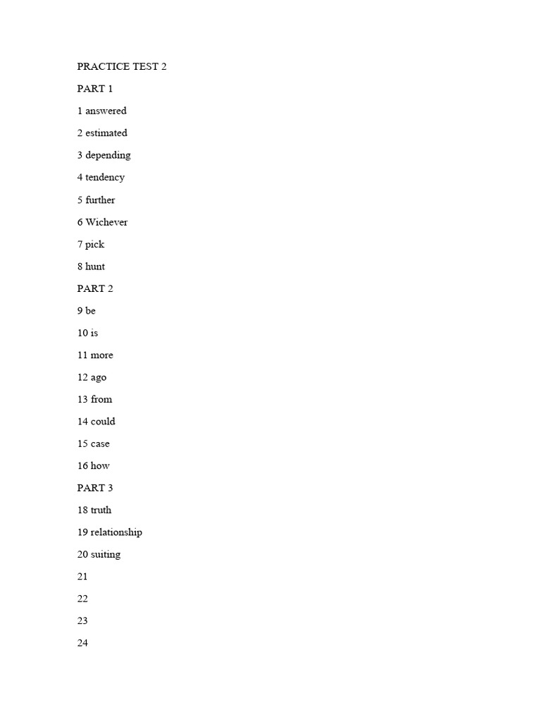 Practice Test 2: Vocabulary & Grammar | PDF