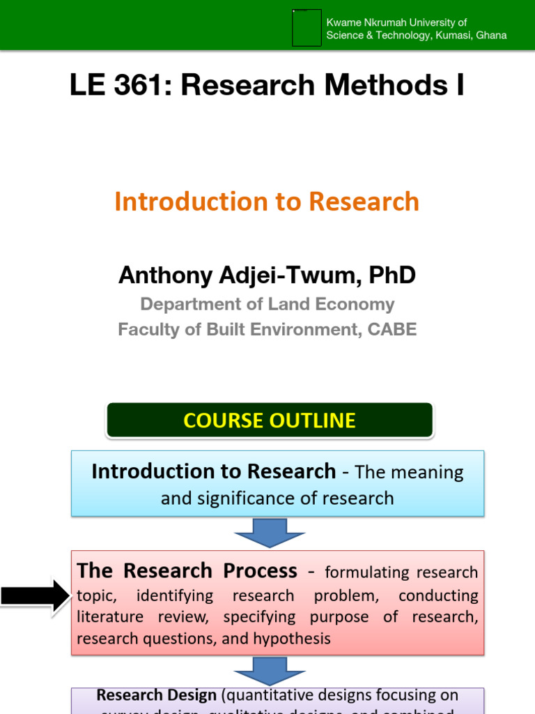 Lesson 1 -LE361 - Research Methods - Introduction | PDF | Quantitative ...