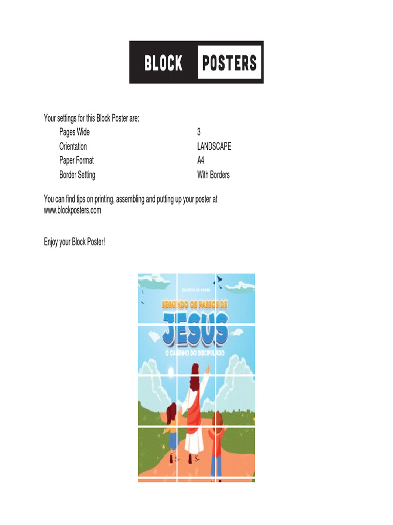 Create A4 Landscape Block Poster | PDF