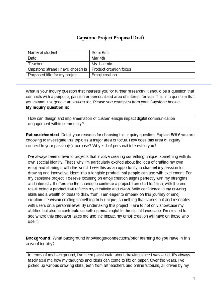 Use This One Edited - Capstone Project Propos | PDF | Mentorship | Accessibility