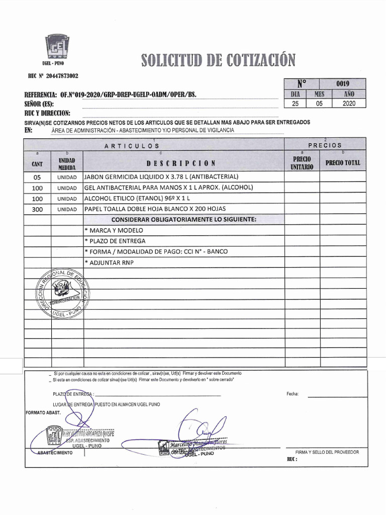 Solicitud de Cotizacion 2 | PDF