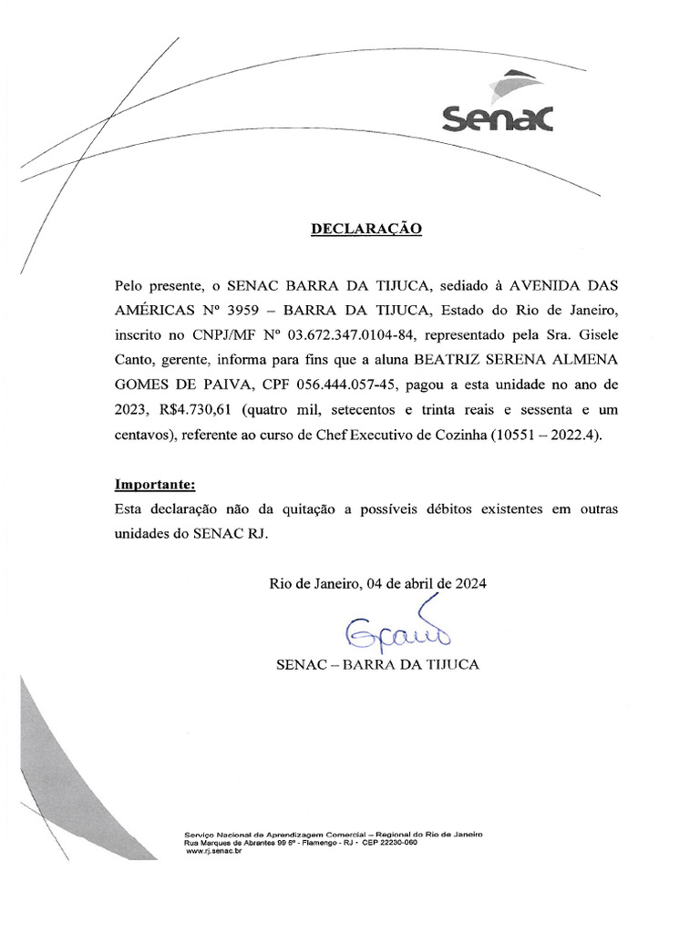 588996-2024_Declaracao - BEATRIZ SERENA ALMENA GOMES DE PAIVA | PDF 588996-2024_Declaracao - BEATRIZ SERENA ALMENA GOMES DE PAIVA | PDF