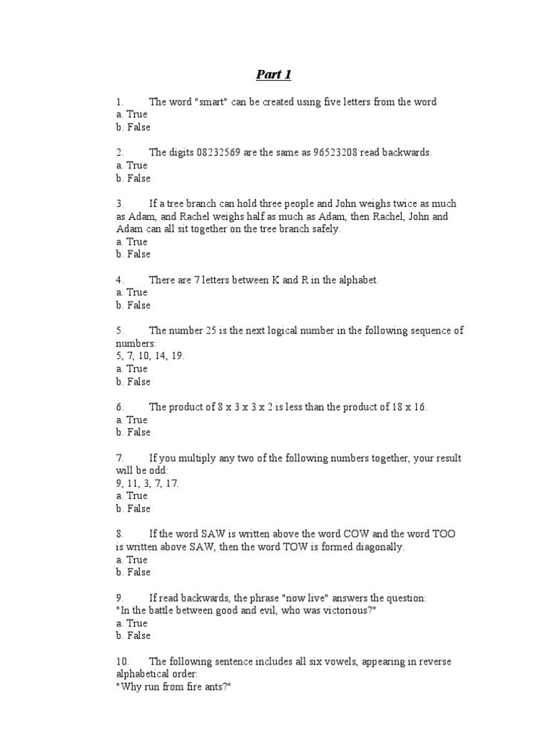 IQ Question Without RD | PDF | Chicken | Sky
