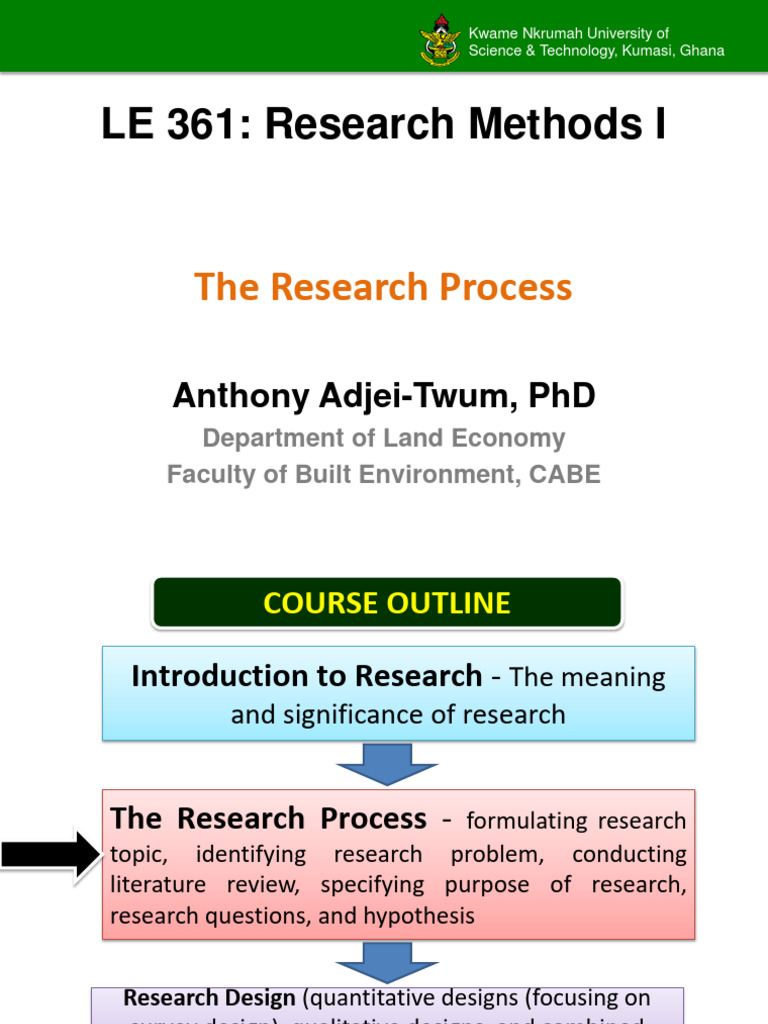 Lesson 2 - LE361 - Research Methods - The Research Process | PDF ...