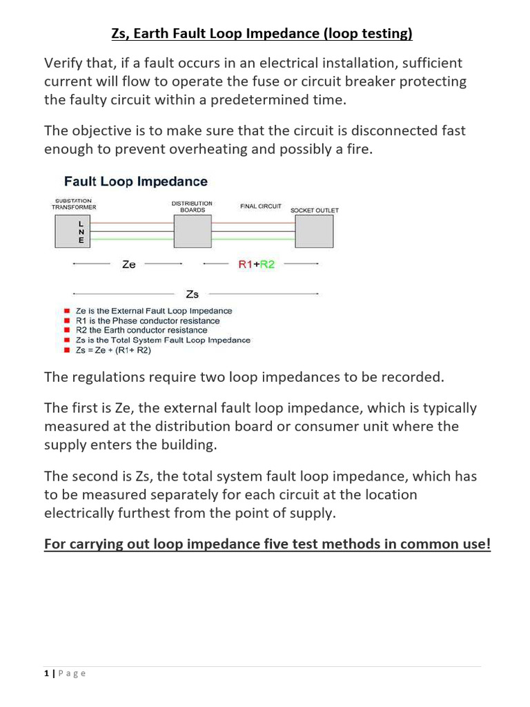 Fault loop impedance | PDF | Electromagnetism | Electric Power